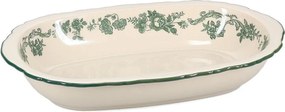 Zelený/slonovinový servírovací porcelánový talíř Cyril – S|P Collection