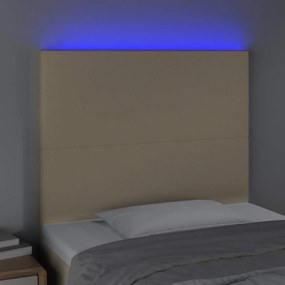 Čelo postele s LED krémové 100x5x118/128 cm textil 3122139