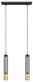 LED Lustr na lanku BARS 2xGU10/4,8W/230V černá/zlatá