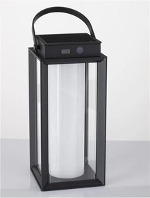 NV 9002862 Venkovní stolní lampa VERHAAL černý hliník a čiré sklo LED 2W 3000K 3,7V 360st. IP54 solární / USB kabel / vypínač na těle - NOVA LUCE