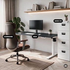Elektrický stůl s nastavitelnou výškou ergonomický bílo-antracitový,1600x800 mm: ARIA