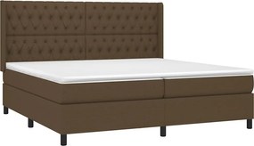Box spring postel s matrací tmavě hnědá 200x200 cm textil 3131700