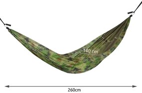 Turistická hamaka s moskytiérou SANTIAGO 260x140 cm, zelená