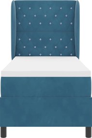 Postel s boxspringem s čelo Tmavě modrá 200 x 80 cm samet 3340848