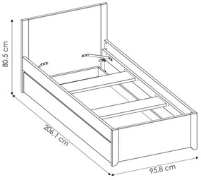 Sconto Postel ANGEL 90 dub craft bílý, 90x200 cm