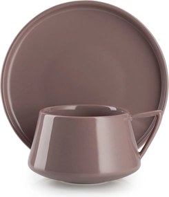 Keramický šálek s podšálkem Luna Pink 200 ml růžový
