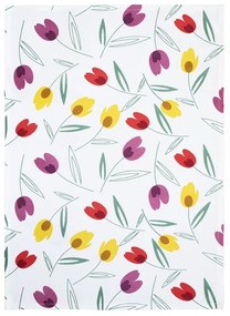 SCANquilt utěrka DEKORO tulipány bílopestrá 50 x 70 cm