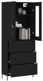 Skříň highboard černá 69,5 x 34 x 180 cm kompozitní dřevo - Default Title