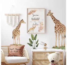 Samolepka na zeď do dětského pokoje Žirafí safari Velikost: L