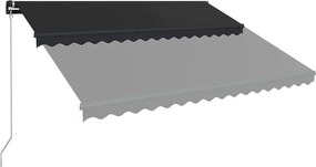vidaXL Ručně zatahovací markýza s LED světlem 400 x 300 cm [3051245] Barva: Modro-bílá