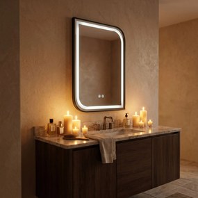 Rea Zone, LED zrcadlo, 50x70 cm, černá matná, HOM-00302