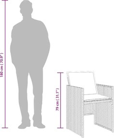 vidaXL Zahradní židle s poduškami 4 ks polyratan šedé [4007437]
