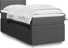 Box spring postel s matrací tmavě šedá 100 x 200 cm textil
