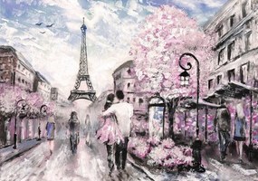 Postershop Obraz na plátně: Paříž (malovaná) - 75x100 cm