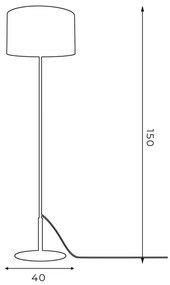 Stojací lampa ARDEN 1xE27/60W/230V fialová/zlatá