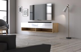 Závěsný TV stolek Derby 140 cm dub Wotan/bílý