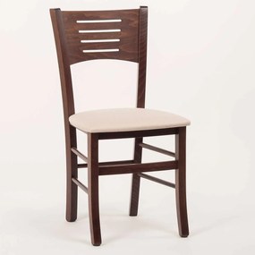 Stima Židle VERONA s čalouněným sedákem Odstín: Tmavě Hnědá, Látky: LUX béžová 25