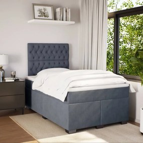 Box spring postel s matrací tmavě šedý 120x190 cm samet 3293165
