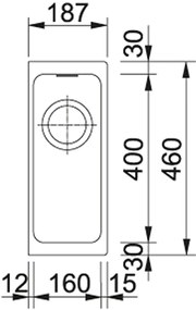 Franke Kubus KBG 110-16, 187 x 460 mm, fragranitový dřez, Pískový melír 125.0478.117