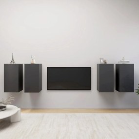 TV skříňky 4 ks šedé 30,5 x 30 x 60 cm kompozitní dřevo