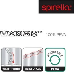 Spirella CONSTRUCT bílá / Sprchový závěs / motiv čtverce / PEVA / 180