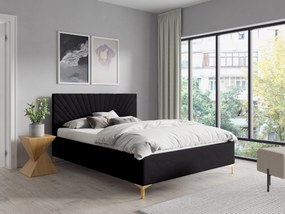 Eka Čalouněná postel AFRODITE+ 140x200 cm Barva látky Trinity: Světle béžová (Trinity 2303), Úložný prostor: S kovovým rámem úložného prostoru