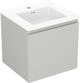 Mexen Orio, koupelnová skříňka 50 cm s umyvadlem Otis, 1 zásuvka, šedá matná/bílá matná, 91A10-05047-1-BF62-W18M01