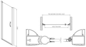 Gelco ONE sprchové dveře do niky 800 mm, čiré sklo GO4480D GO4480D