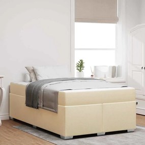 Rám postele s matrací Krémová 120 x 190 cm textil 3399178