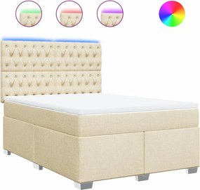 Box spring postel s matrací krémová 140x200 cm textil 3292823