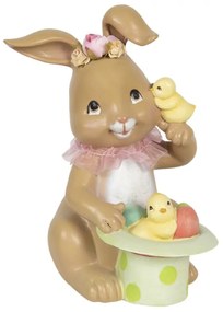 Velikonoční dekorace králičí slečny s kloboukem – 18x16x23 cm