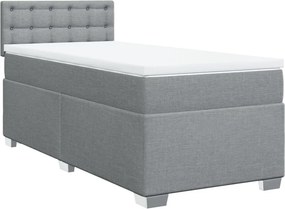 Box spring postel s matrací světle šedá 90x200 cm textil 3285785