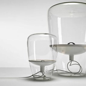 Skleněná stolní a podlahová lampa Balloons Dekor: Transparentní sklo / Bílý reflektor, Rozměr: ø 285 x 400 mm