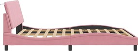 Rám postele bez matrace Hanko růžový 160x200 cm samet 3207860