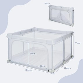 Costway Square Dětská ohrádka Velký hrací plot světle – 124 × 124 cm