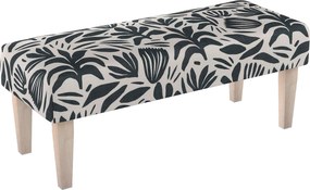 Dlouhá lavička 100x40cm barva černá látka pletený vzor, vzorované