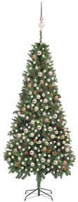 Umělý vánoční stromek s LED a sadou koulí a šiškami 210 cm,  3077846 HangarStore.cz