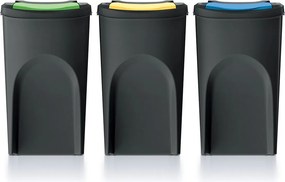 PROSPERPLAST Sada odpadkových košů SORTIBOX, 3x35l
