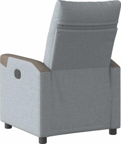 Elektrické polohovací křeslo světle šedé textil 3324080