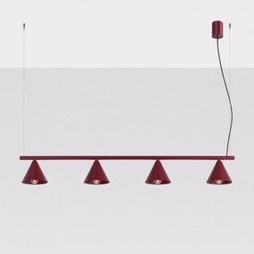 Sollux Lighting Lustr NOX 4L bordó