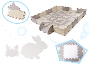 Creative Corner Pěnová podložka na skládání puzzlí/dětská ohrádka 36el. šedá-ecru