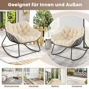Costway Venkovní houpací křeslo Oversized Patio PE proutěné křeslo s vejci