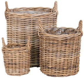 House Nordic Set 3 proutěných květináčů SEMA 4401300