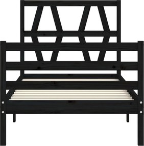 vidaXL Rám postele s čelem 90 x 200 cm masivní dřevo [3194365] Barva: Bílá