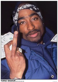 Plakát, Obraz - Tupac - Finger, (59.4 x 84.1 cm)