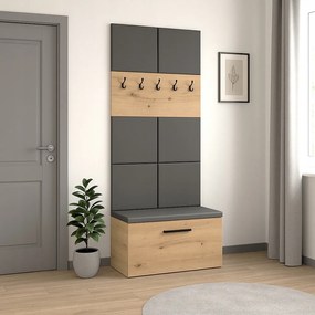 Šatní skříň se sedákem, panely, věšák, botník, do předsíně