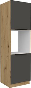 ARIA pa | vysoká skříňka 60 DP-210 2F na vestavnou troubu | 60 cm | ANTI FINGERPRINT povrch | artisan/šedá grafit