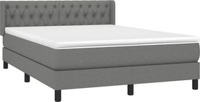 Box spring postel s matrací tmavě šedá 140x200 cm textil 3129954