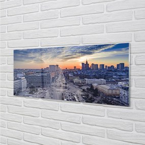 akrylový obraz Varšava mrakodrapy Sunset 120x60 cm