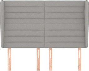 Čelo postele typu ušák světle šedé 147x23x118/128 cm textil 3118094